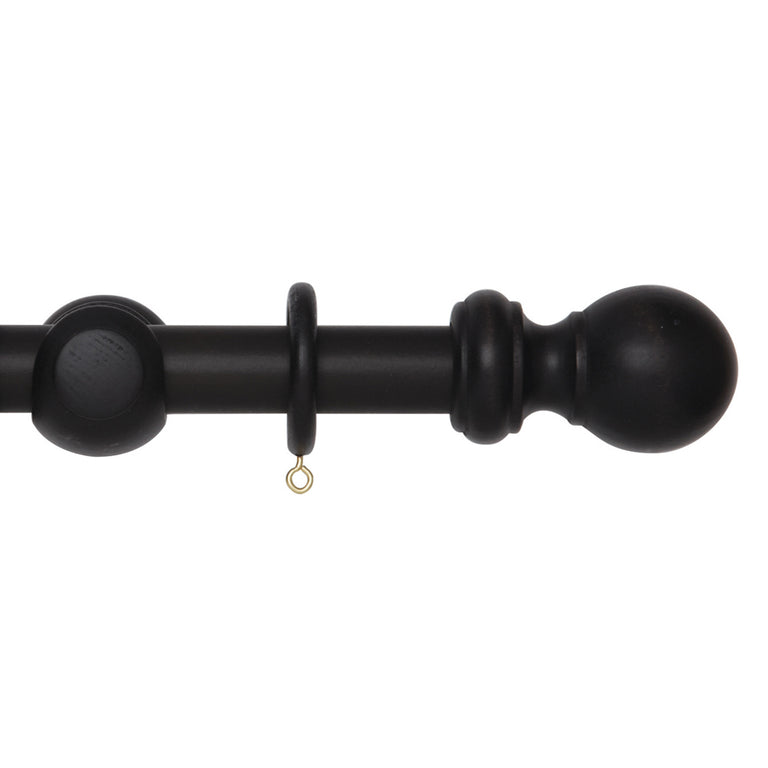 Hallis Woodline Curtain Pole Set in Black | Pole Design UK
