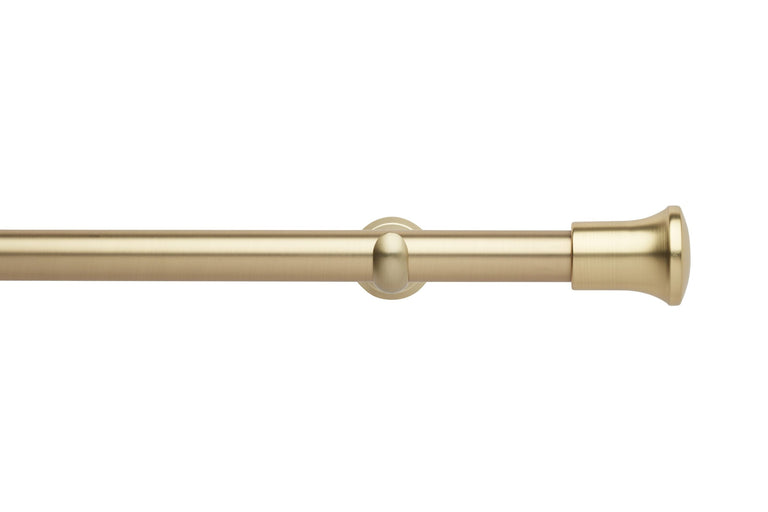 Hallis Neo Eyelet Gold Trumpet Curtain Pole Set | Pole Design UK