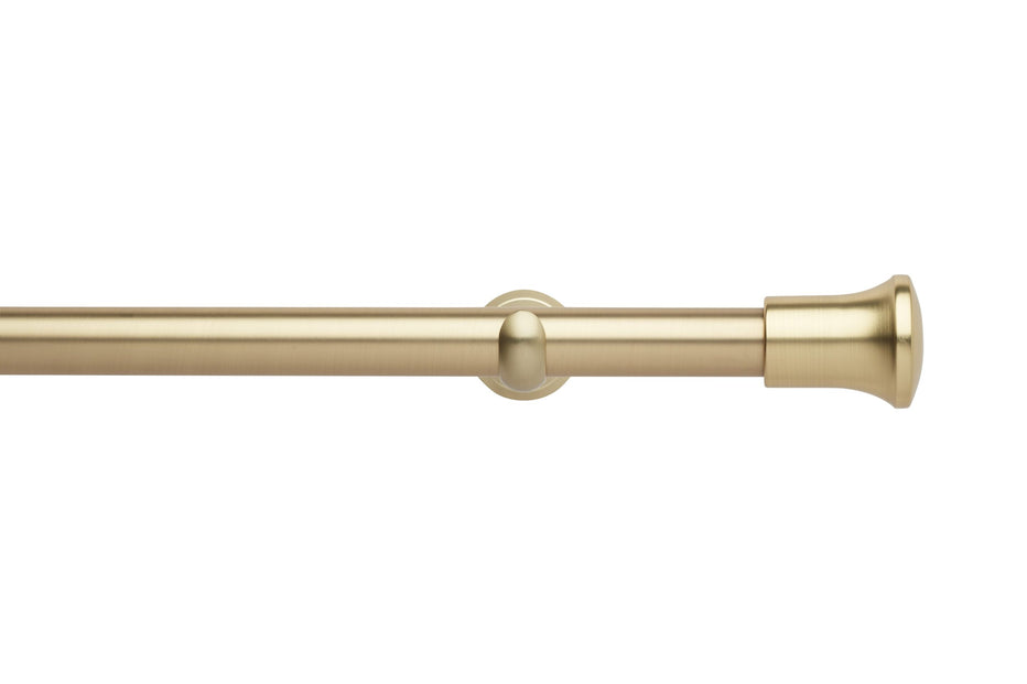 Hallis Neo Eyelet Gold Trumpet Curtain Pole Set | Pole Design UK