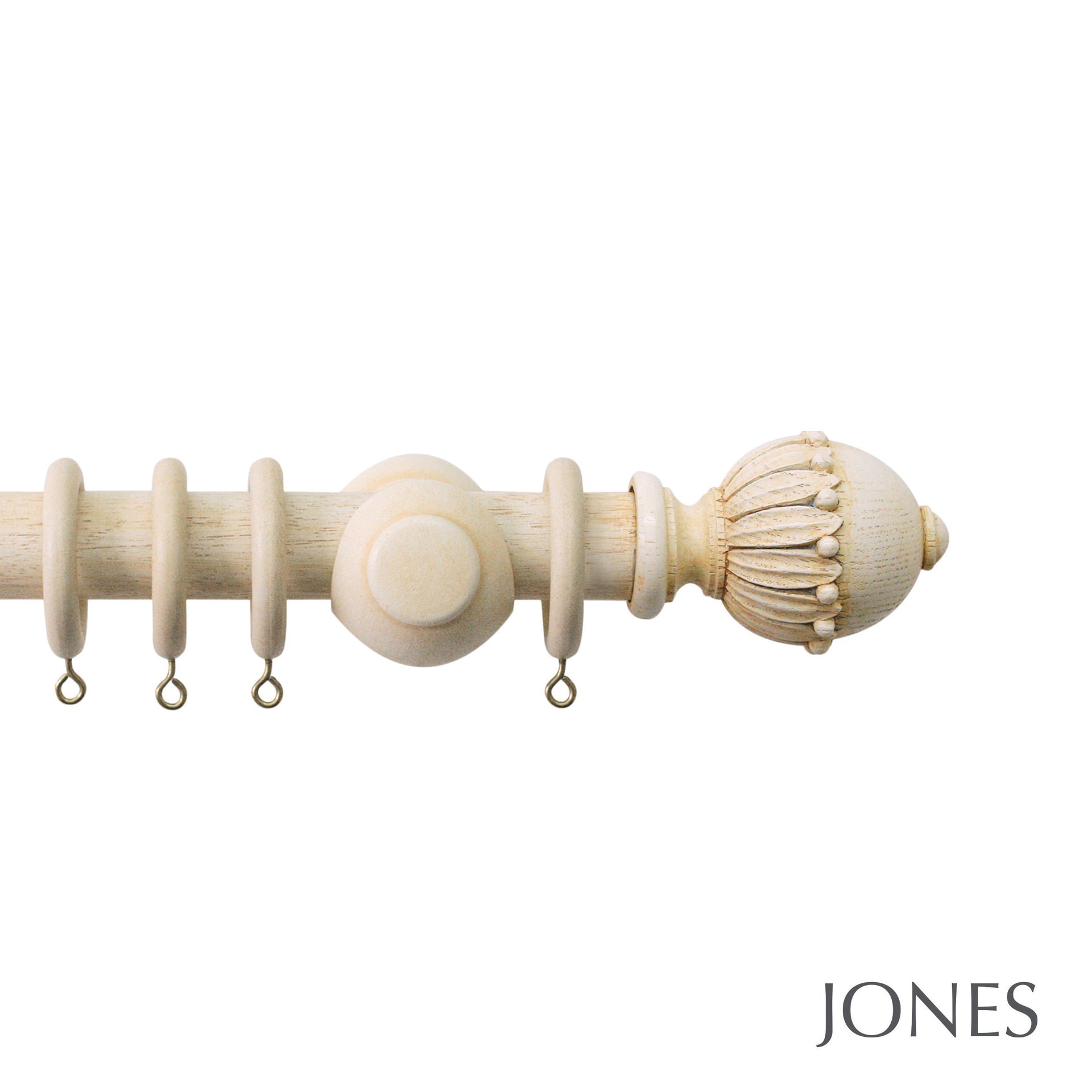 Jones Interiors Cathedral Wells Finial Curtain Pole Set in Ivory | Pole ...