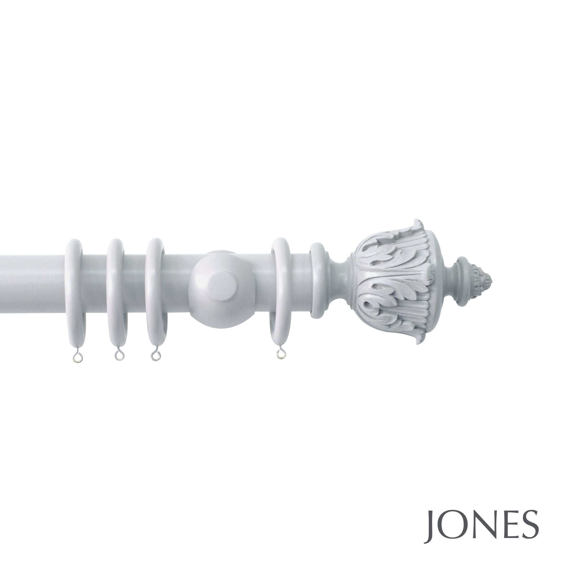 Jones Interiors Estate Ball Finial Curtain Pole Set in Shingle | Pole ...