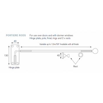 Cameron Fuller Portiere Rod Kit in Various Finishes | Pole Design UK
